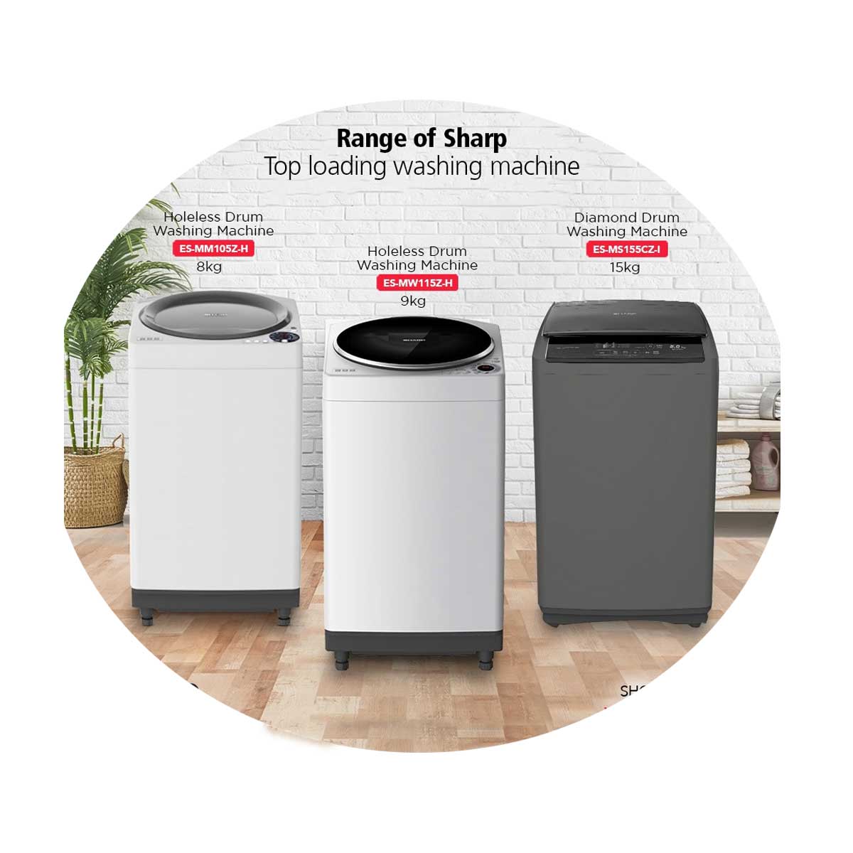 Sharp Top Load FullyAutomatic ES-MM105Z-H | Buy on Installment